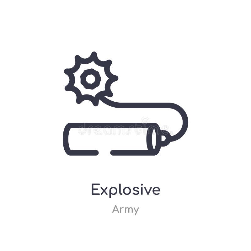 Explosive Outline Icon. Isolated Line Vector Illustration From Army ...