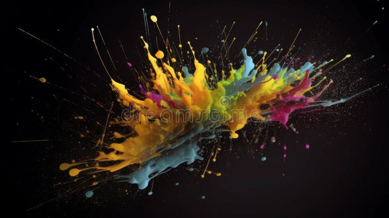 Explosive Paint Burst in Darkness Stock Image - Image of dramatic ...