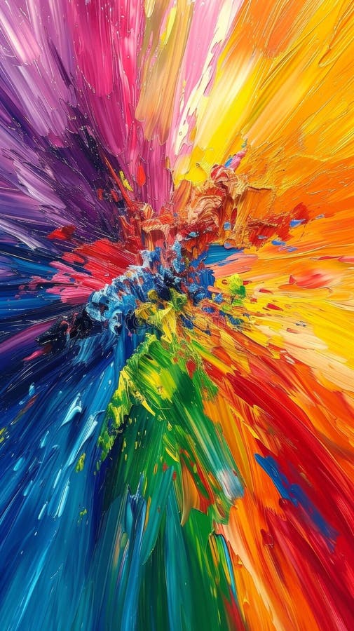 Explosive Paint Colors Collision - Vibrant Abstract Art Stock Image ...