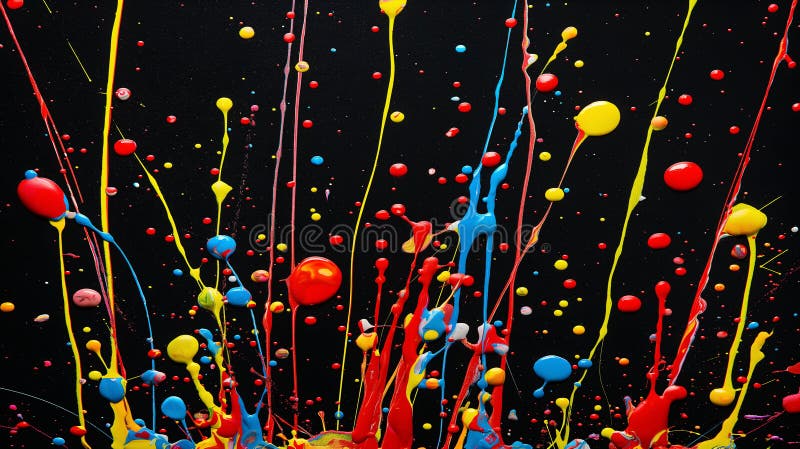 Explosive Paint Splatter Against Black Background Stock Photo - Image ...