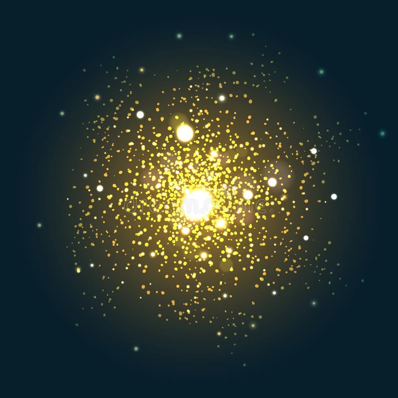 Explosive Particles Yellow Flare Stock Vector - Illustration of light ...