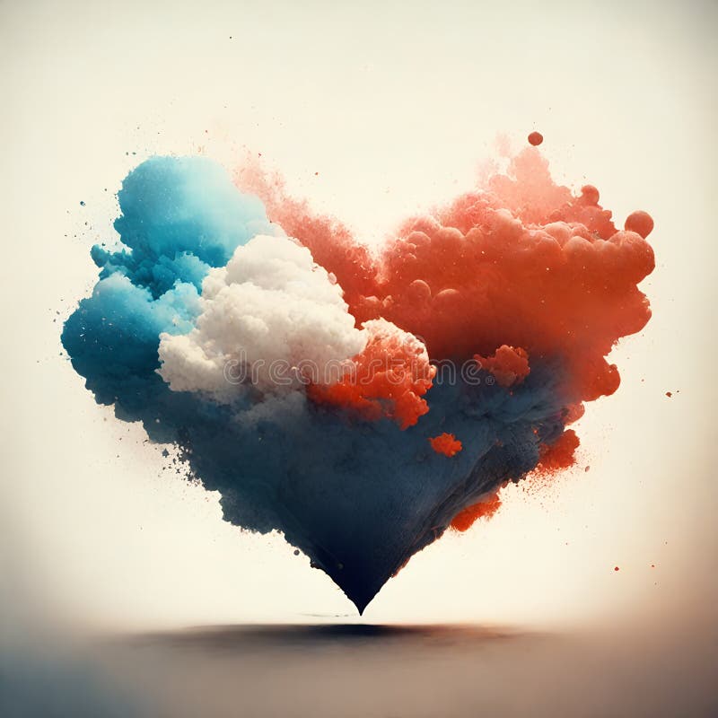 Explosive Passion: Dynamic Illustration of a Bursting Heart Stock ...