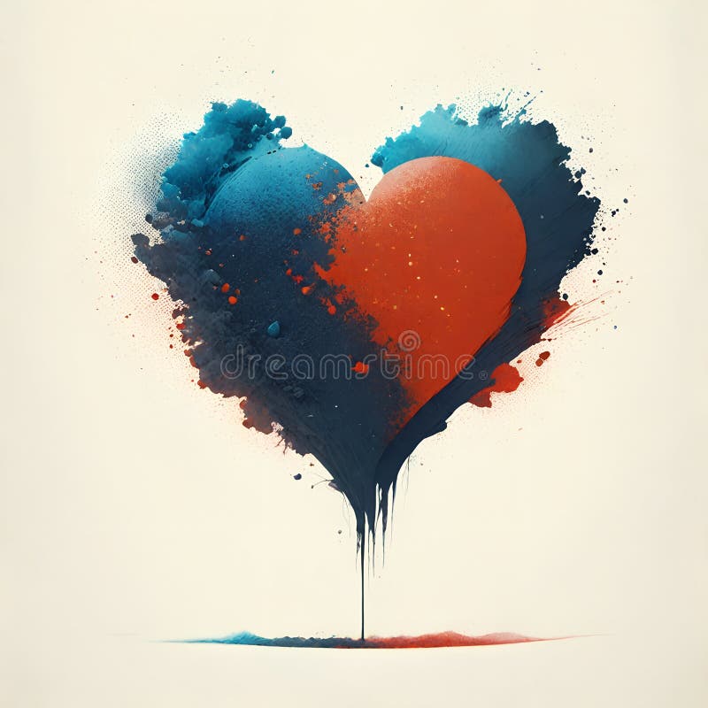 Explosive Passion: Dynamic Illustration of a Bursting Heart Stock ...