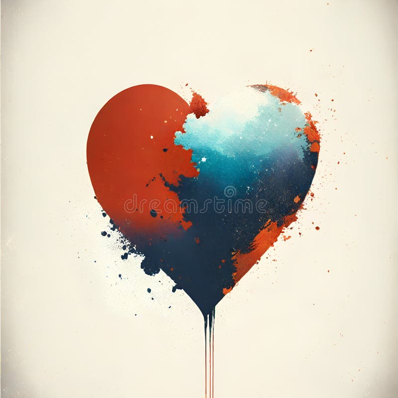 Explosive Passion: Dynamic Illustration of a Bursting Heart Stock ...