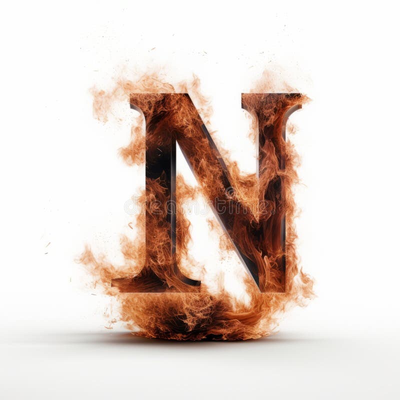 Explosive Pigmentation: a Letter N Made with Fire Stock Illustration ...