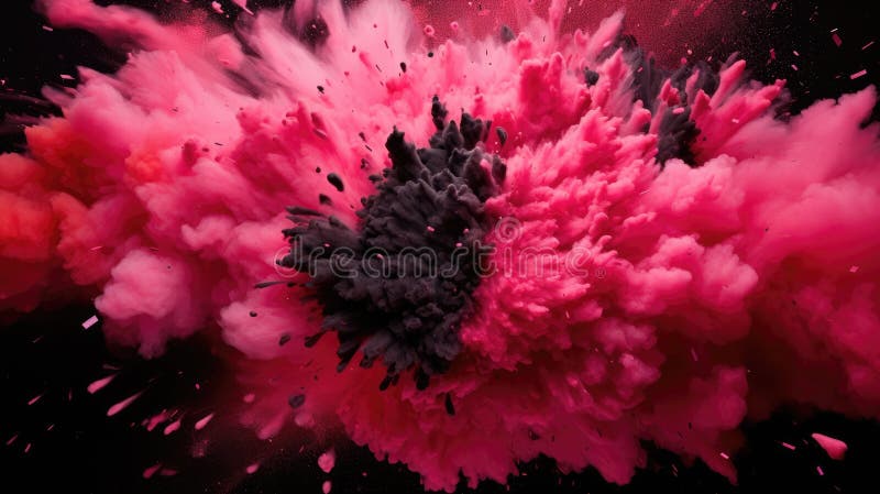 Explosive Pink and Black Ink Cloud in Water Stock Image - Image of ...