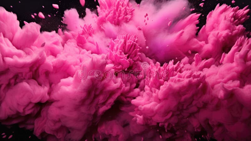 Explosive Pink Ink Cloud Burst in Water Stock Illustration ...