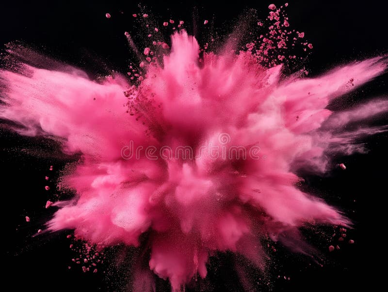 Explosive Pink Powder Burst Stock Image - Image of pink, dark: 312636605
