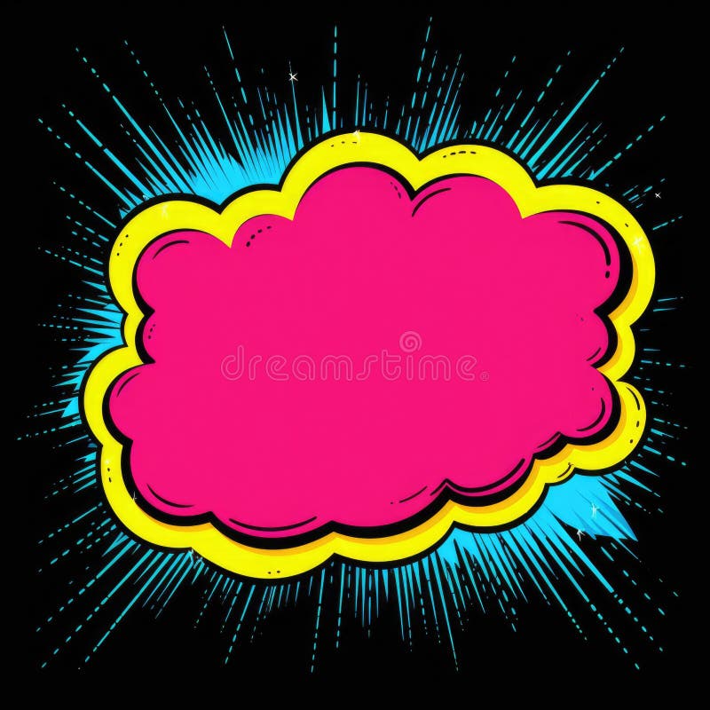 Explosive Pop Art Speech Bubble Stock Illustration - Illustration of ...