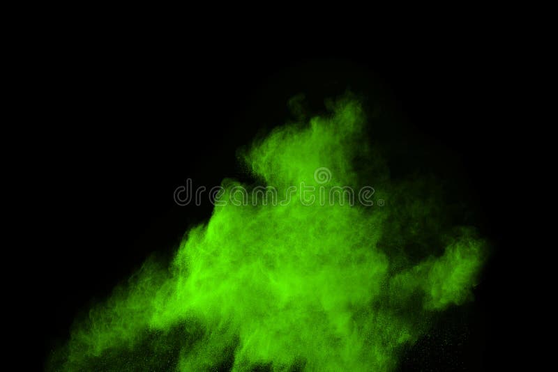 Explosive Powder Green on Black Background. Stock Photo - Image of ...