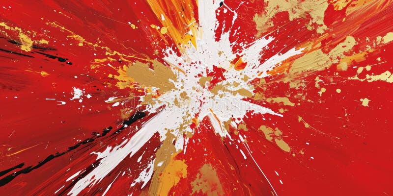 Explosive Red and Yellow Abstract Paint Splatter Stock Illustration ...