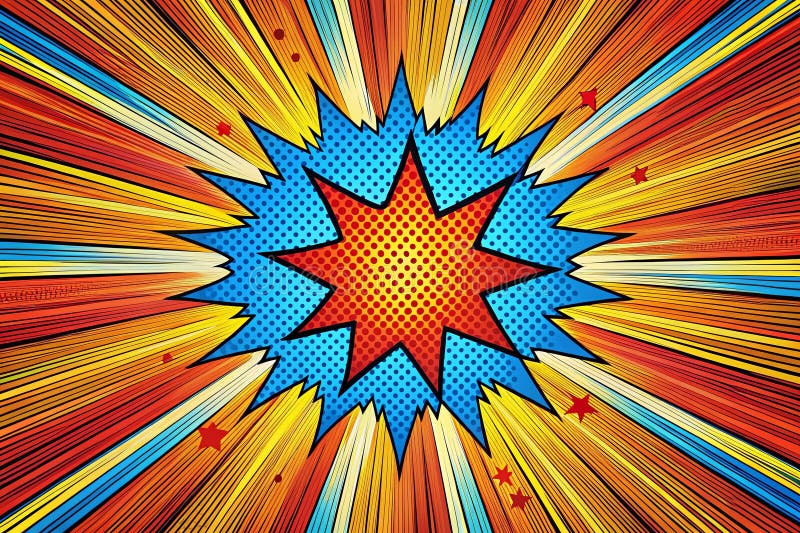 Explosive Retro Pop Art Background Dynamic Comic Book Explosion Design ...