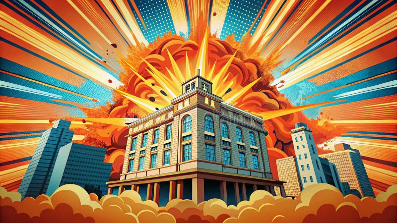 Explosive Retro Pop Art Blast a Thrilling Architectural Building ...