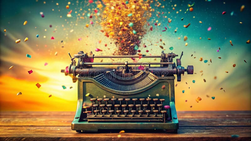 Explosive Retro Typewriter Letters a Dynamic Display of Typography Art ...