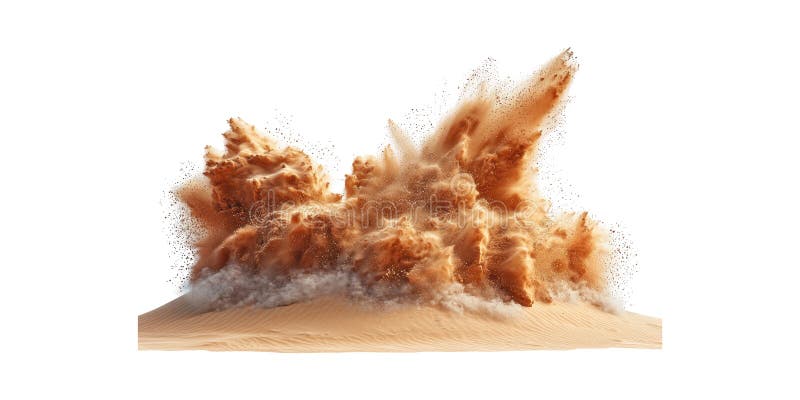 Explosive Sand Eruption Desert Dune. Dynamic Energy and Natural Force ...