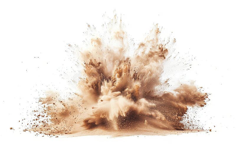 Explosive Sand Smoke on White -Generative Ai Stock Illustration ...