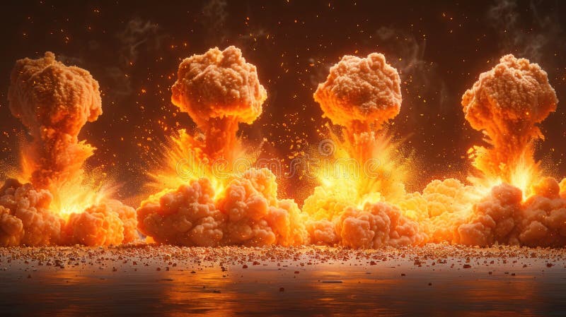 Explosive Set: Isolated Explosions on Background Stock Illustration ...