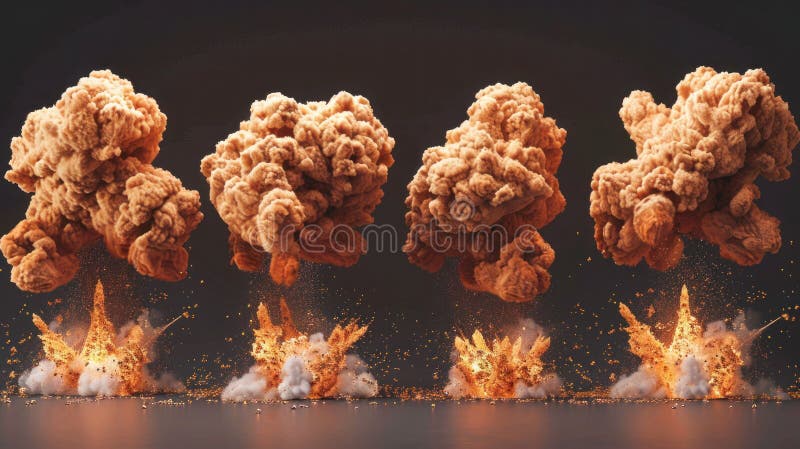 Explosive Set: Isolated Explosions on Background Stock Illustration ...