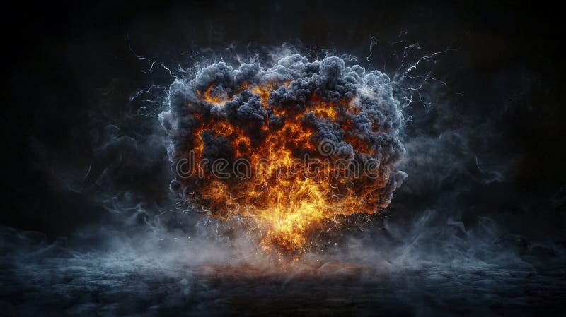 Explosive Shadows of Silence Atmospheric Chaos Digital Art Dramatic ...