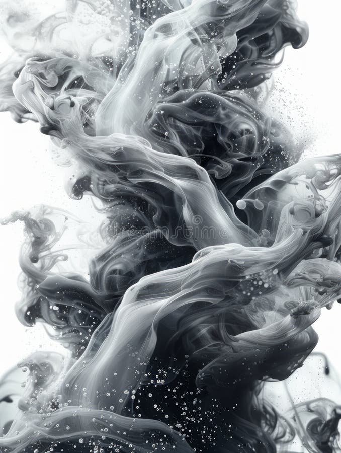 Explosive Silver Ink Paint Art on White Generative AI Stock ...