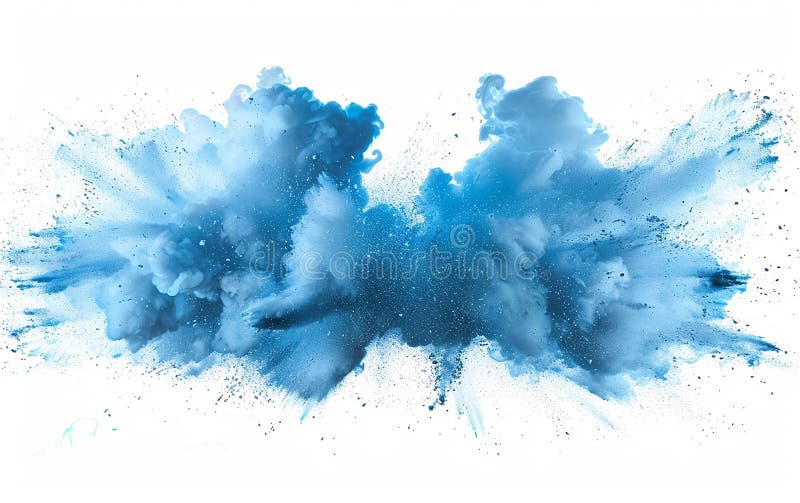 Explosive Sky Blue Smoke on White -GENERATIVE AI Stock Photo - Image of ...