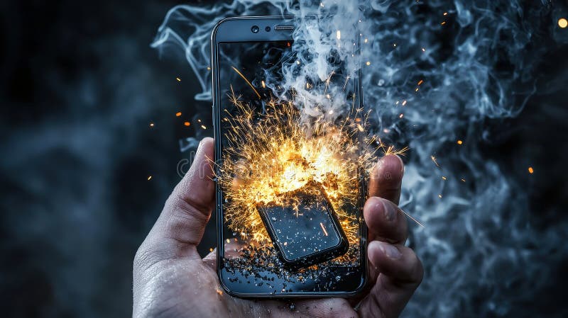 Explosive Smartphone Malfunction Causes Stunning Visuals Urban Setting ...