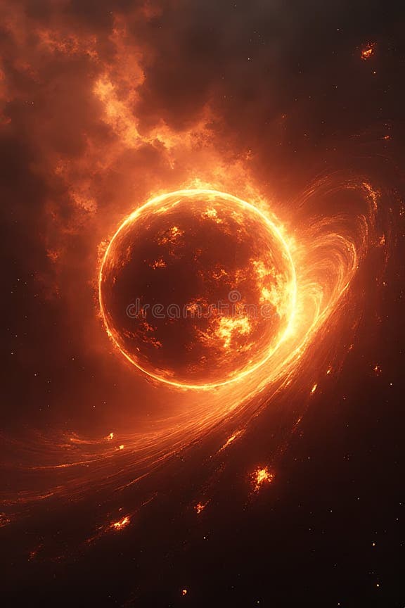 Explosive Solar Event in Space Cosmic Phenomenon Digital Art Outer ...