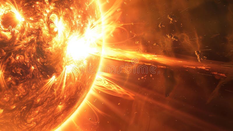 Explosive Solar Flare with Bright Fiery Streams of Plasma on the Sun S ...