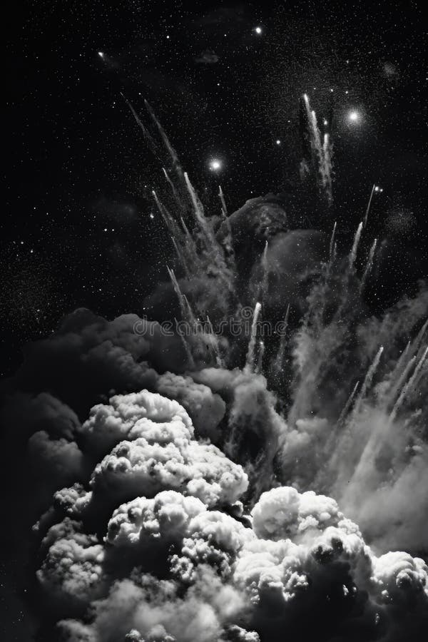 Explosive Space Fireworks stock image. Image of burst - 359866439