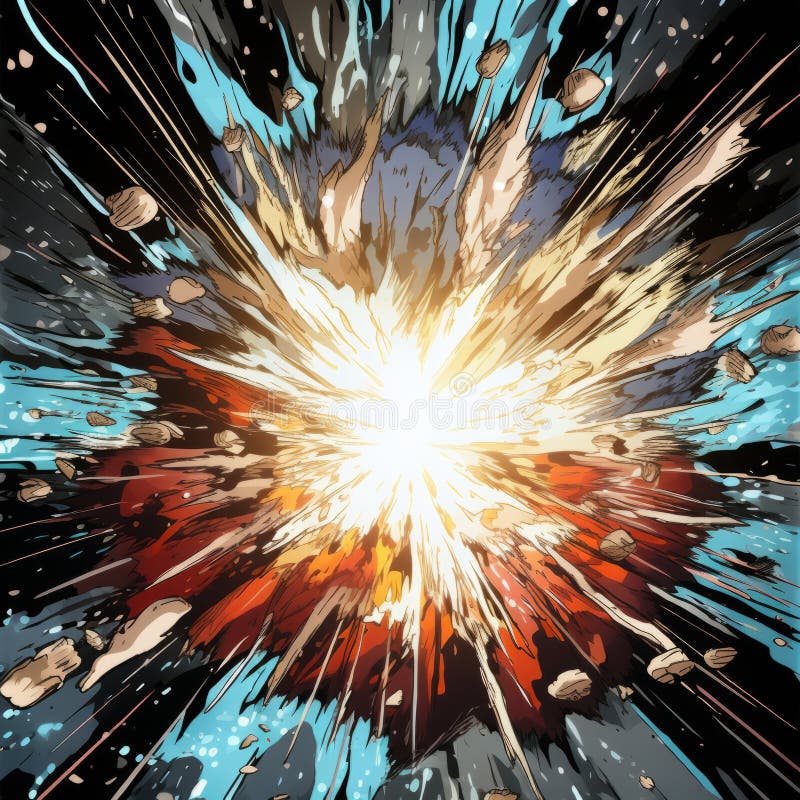 Explosive Space Rocket: Marvel Comics Style Abstract Graphic Design ...