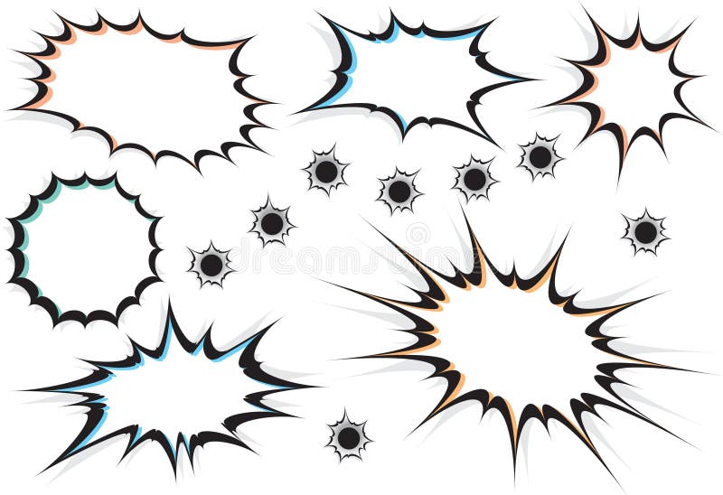 Explosive Speech Bubble Collection Stock Vector - Illustration of balloon, cartoon: 15532616