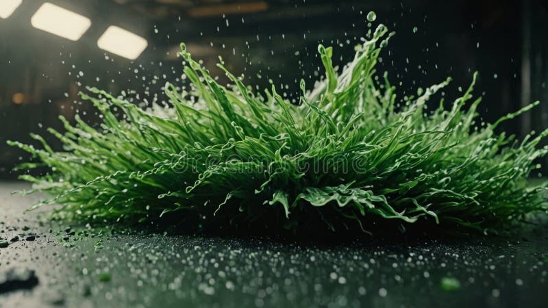 Explosive Splash of Green Liquid with Dynamic Lighting and Texture ...