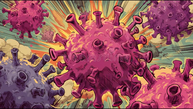 Explosive Spread of Viruses Illustrated with Vibrant Colors and Dynamic ...