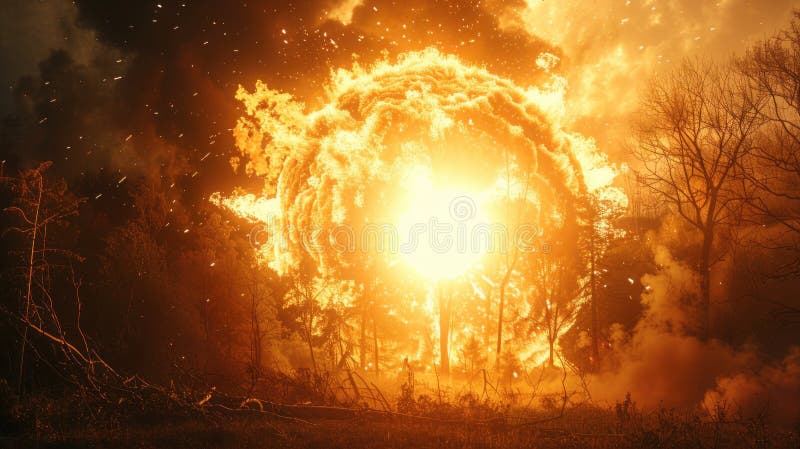 Explosive Sunlight through the Tree Stock Illustration - Illustration ...