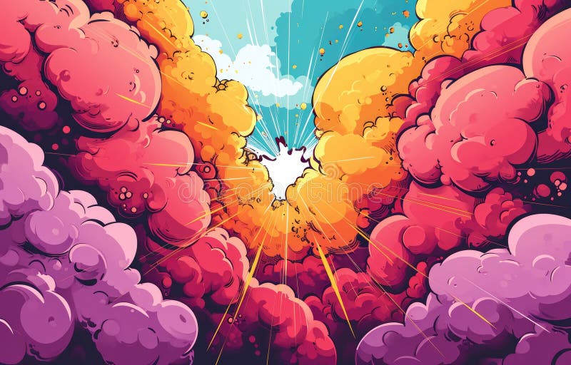 Explosive Sunset Sky stock illustration. Illustration of love - 327889000
