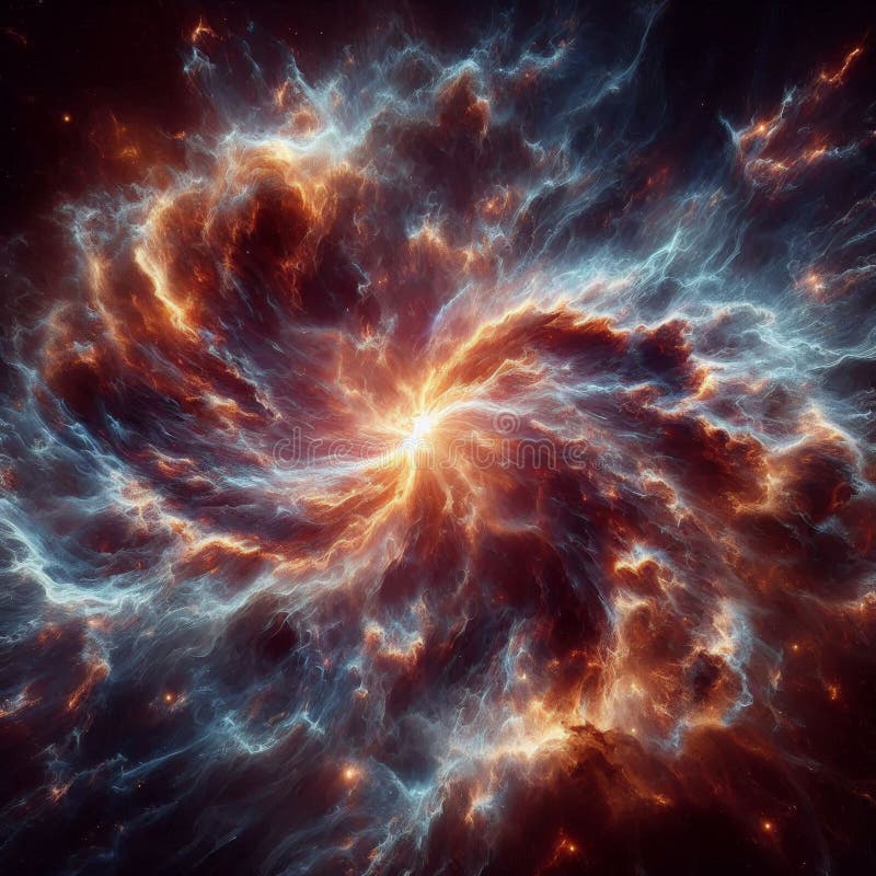 Explosive Supernova in Deep Space, Surrounded by Glowing Stars and ...