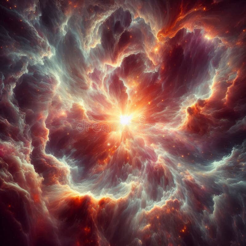 Explosive Supernova in Deep Space, Surrounded by Glowing Stars and ...