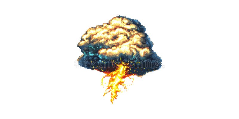 Explosive Thundercloud with Lightning Isolated on Transparent ...