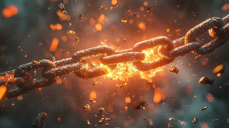 Explosive Transformation the Moment of Breaking Chains Illuminated by ...