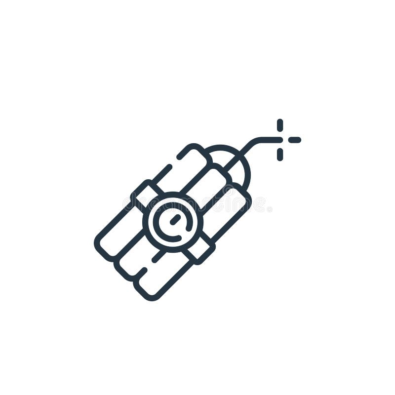 Explosive Vector Icon Isolated on White Background. Outline, Thin Line ...