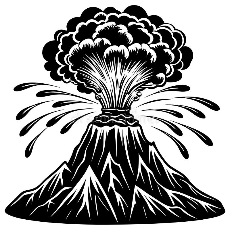 Explosive Volcano Eruption Vector Illustration for Educational and ...
