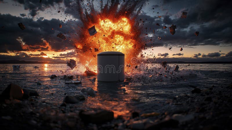 Explosive Waterscape Event Scenic Lake Dynamic Photography Dusk ...