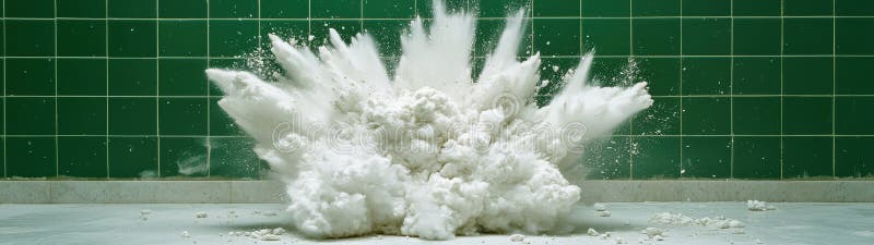 Explosive White Powder Blast on Green Background Stock Illustration ...