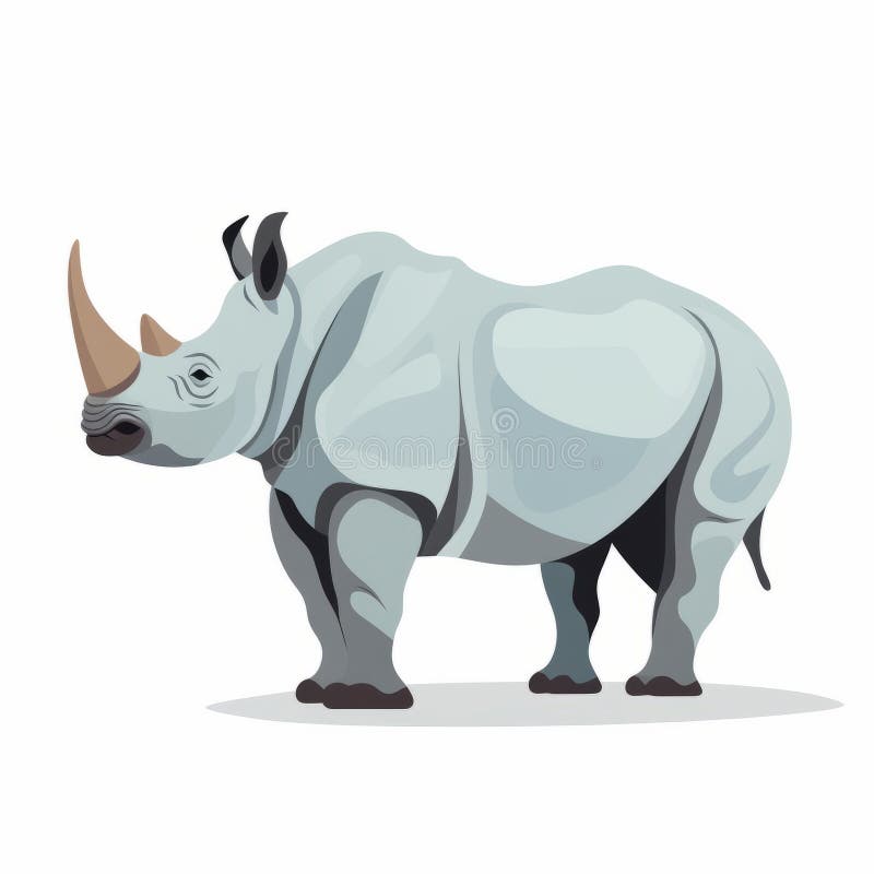 Explosive Wildlife: a Cartoon Rhino in Dark White and Light Azure Stock ... Explosive Wildlife: a Cartoon Rhino in Dark White and Light Azure Stock ...