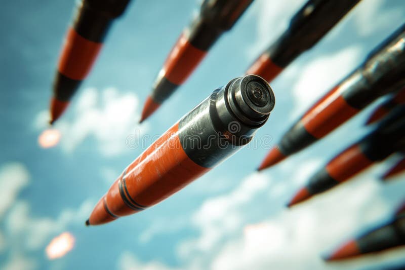 Explosives Being Launched into the Sky during a Military Exercise ...