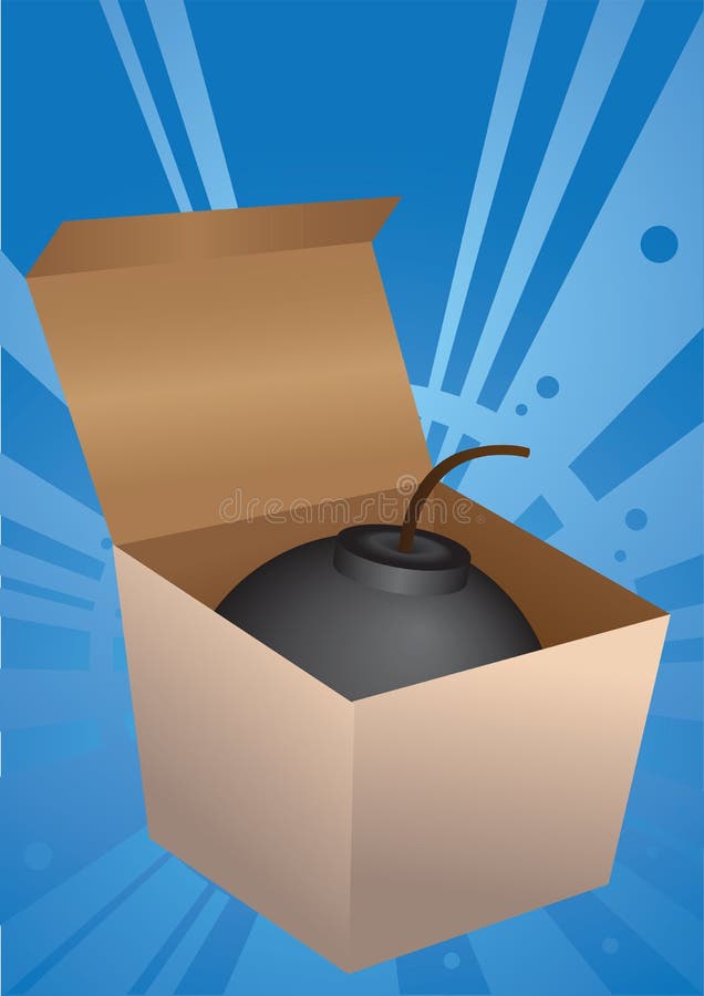 Explosives in a box. stock vector. Illustration of package - 26926891