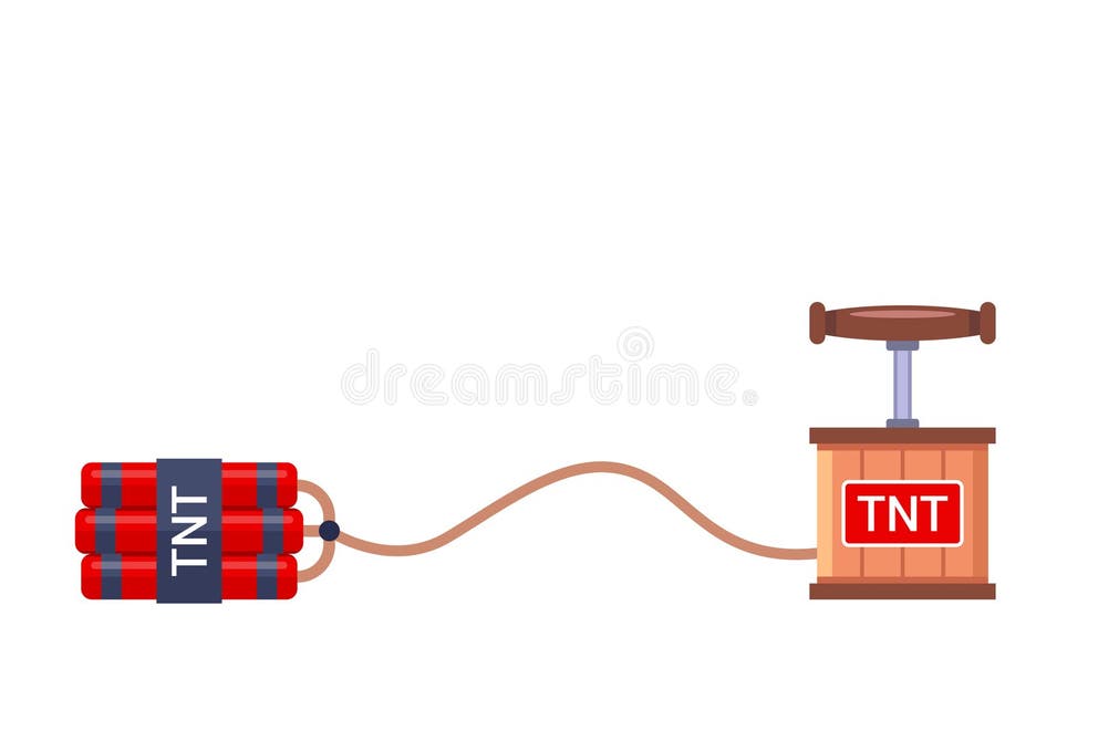 Explosives with a Detonator and Wire. Stock Vector - Illustration of ...