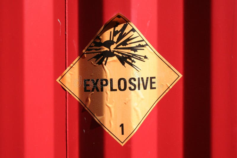 Explosives Zeichen stockfoto. Bild von aufkleber, metall - 1223786
