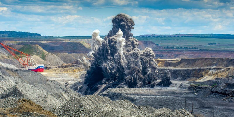 Explosure on open pit stock photo. Image of career, coal - 73830580