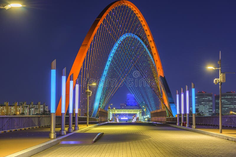 Expo Bridge at Daejeon,South Korea Stock Photo - Image of rainbow ...